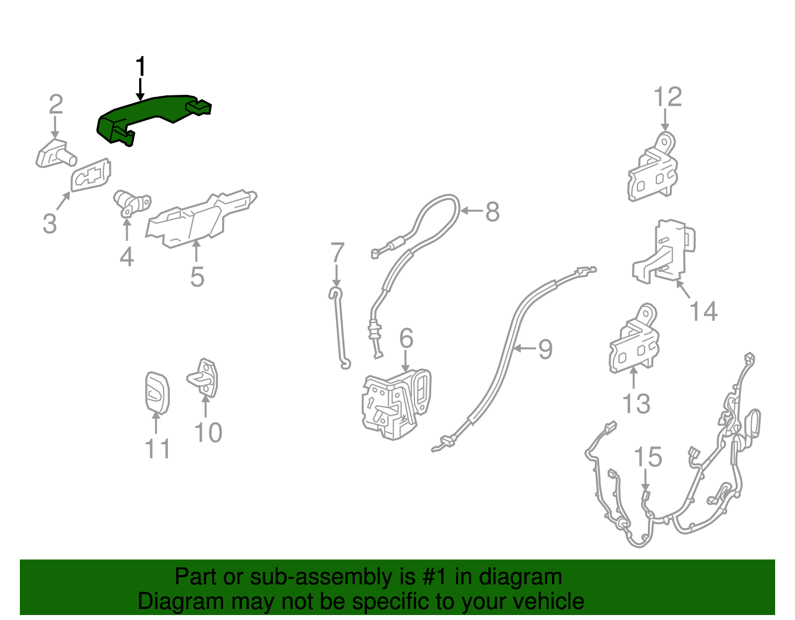 2016-2025 GM Front Side Door Outside Handle 13521819 GM | GMPartsDirect.com