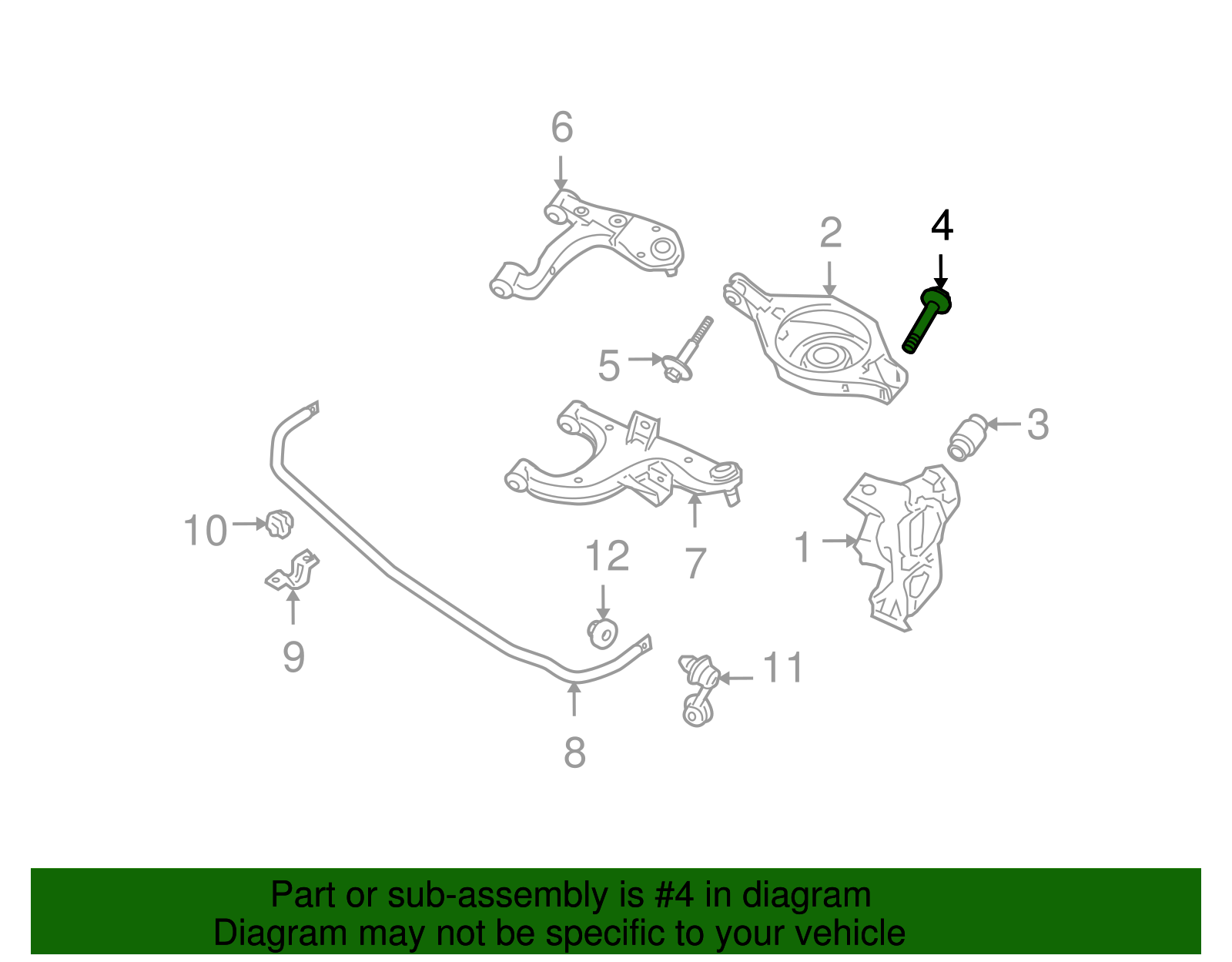 55080-7S010 - High-Quality Lower Arm Bolt for 2004-2010 Infiniti QX56 ...
