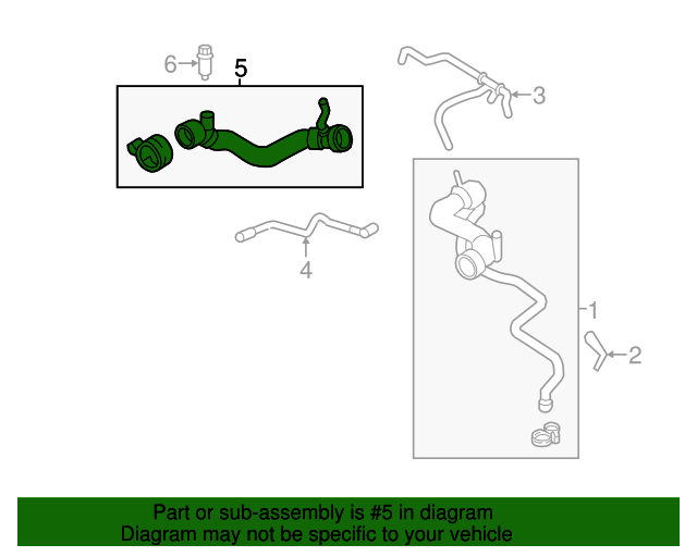 17127575427 - 2009-2019 BMW Lower Hose (17-12-7-575-427) | BMW of South ...