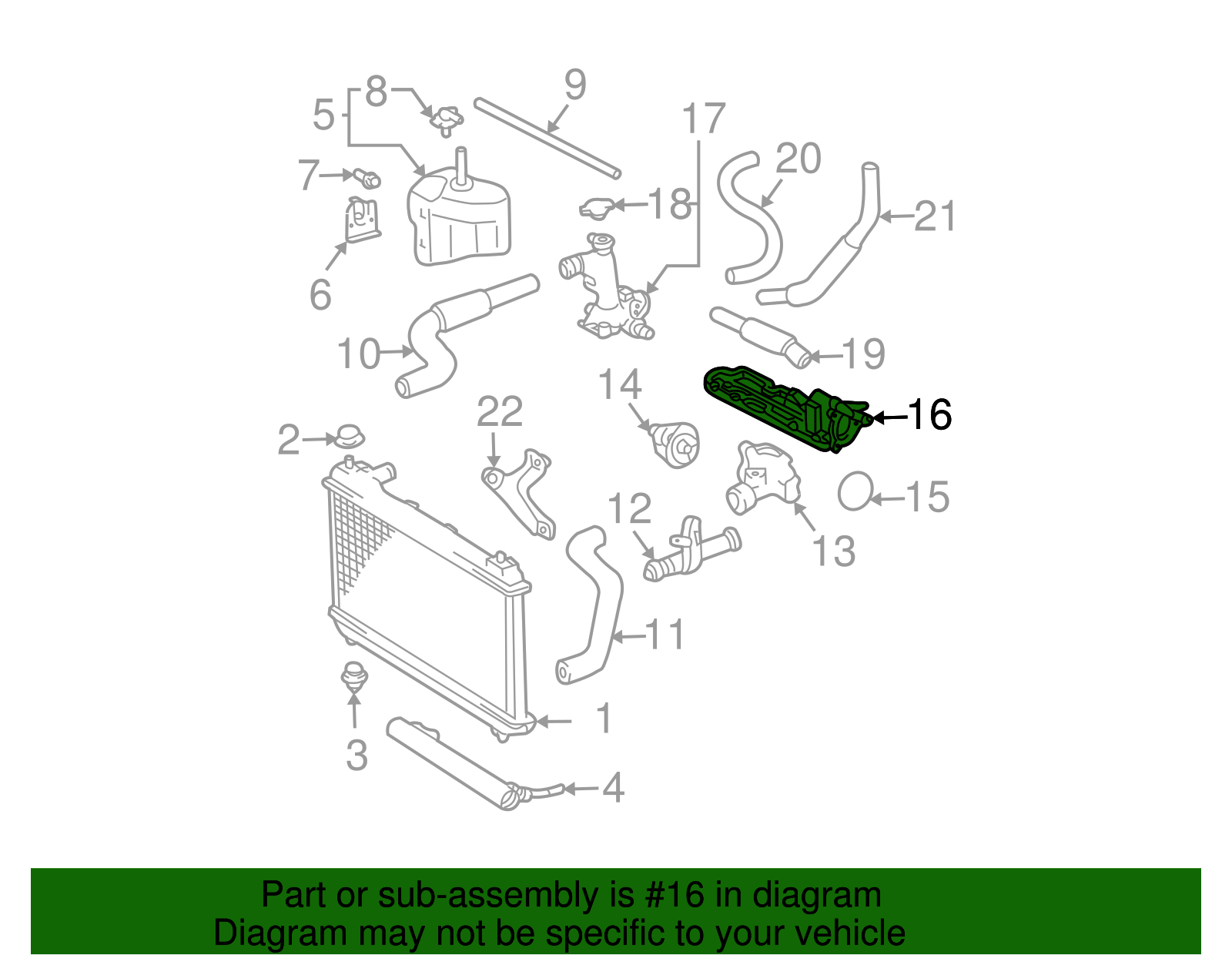 2000-2010 Toyota Engine Coolant Thermostat Housing 16323-20020 | Retail ...