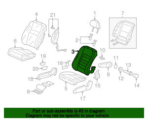 81127-SXS-A21 - Pad, R Front Seat-Back (With Opds Sensor) - 2007-2011 ...