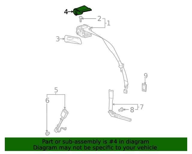 2020-2022 Chevrolet Corvette Black Front Passenger Side Seat Belt ...