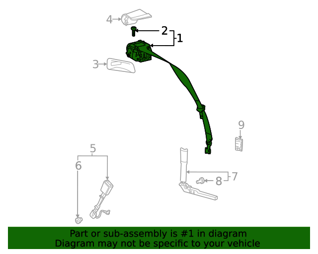 2020-2025 Chevrolet Corvette Seat Belt Lap And Shoulder Belt 85557284 ...