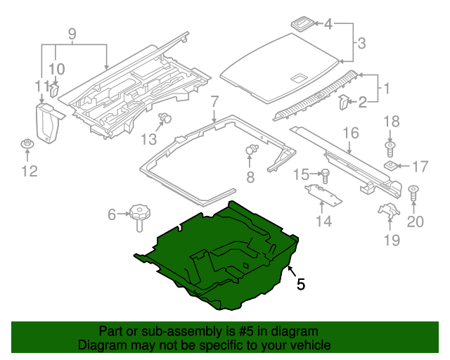 8W9-863-697-E - Spare Tire Compartment 2017-2020 Audi | AutoNation Parts