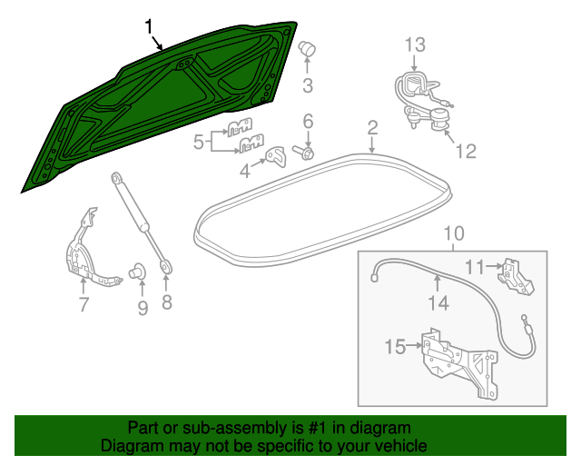 2014-2019 Chevrolet Corvette Trunk Lid 23355657 | GMPartsDirect.com