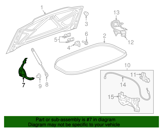 2014-2019 Chevrolet Corvette Passenger Side Deck Lid Hinge 22772873 ...
