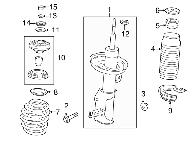 2013-2016 Chevrolet Front Suspension Strut Assembly 23390200 ...