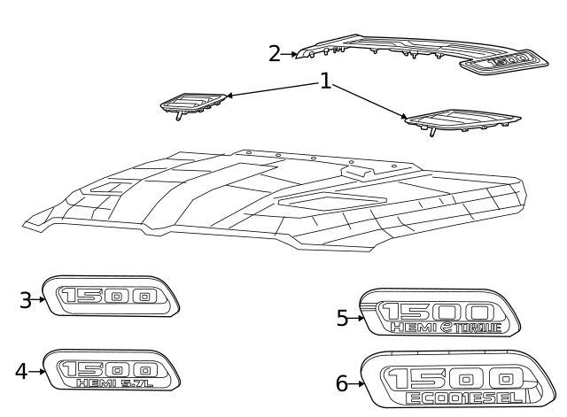 68500542AA - Hood Bezel Left | Mopar Parts Canada