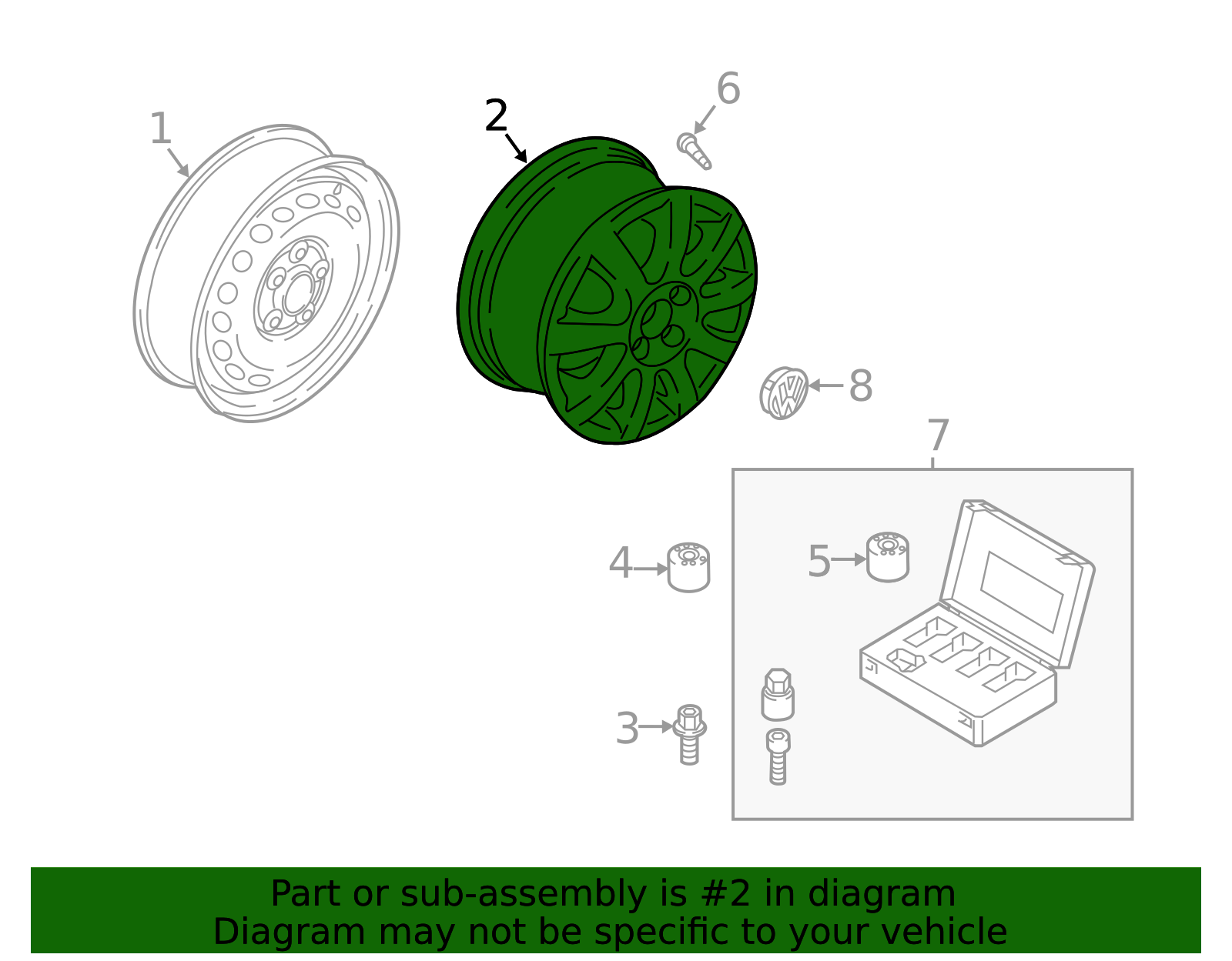 2022-2024 Volkswagen Jetta Wheel, Alloy 5G0-601-025-AK-FZZ | VW Direct ...
