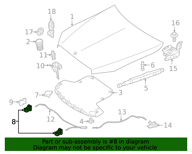 2021-2023 Mercedes-Benz Hood Latch 213-880-41-06 | AutoNationParts.com