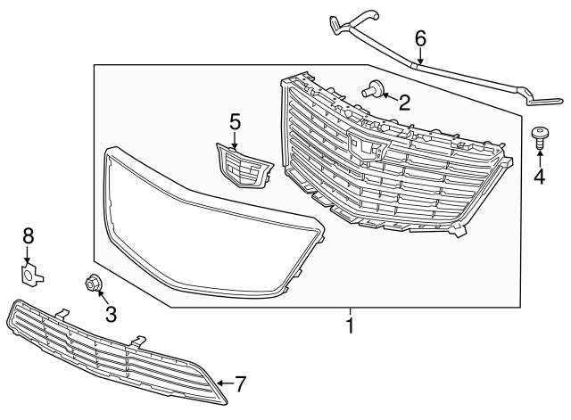84124491 - Exterior Trim, Grille Package 2018-2019 Cadillac XT5 ...