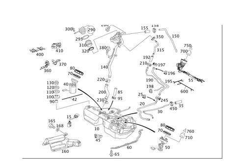 Fuel Tank with Detachable Parts for 2002 Mercedes-Benz E 320 | Mercedes ...
