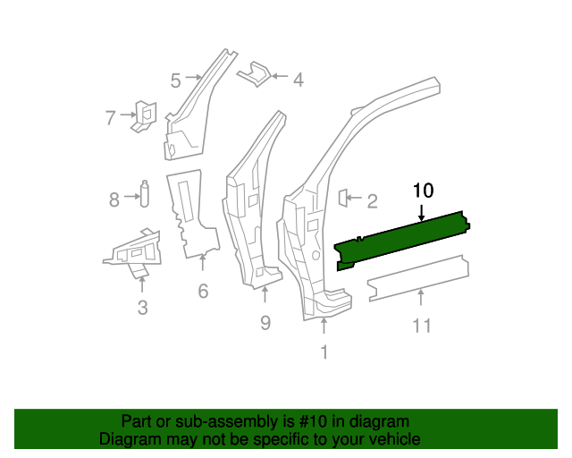 2007-2017 Toyota Tundra Rocker Panel 61411-0C050 | AutoNationParts.com