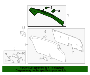 84146656 GM Jet Black Liftgate Upper Trim Finish Panel | GM Parts Store