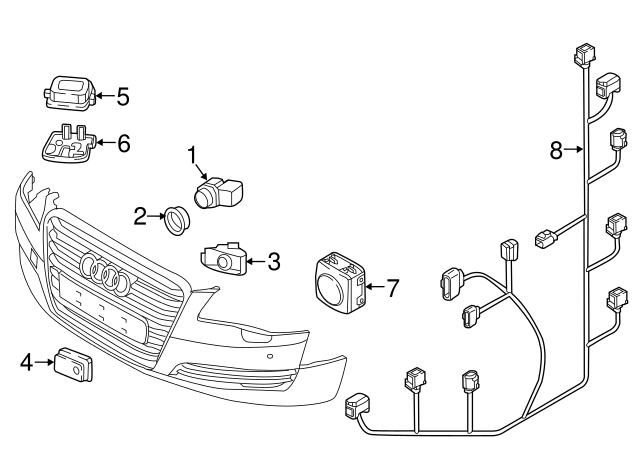 2015-2018 Audi Parking Aid System Wiring Harness 4H0-971-095-AP ...