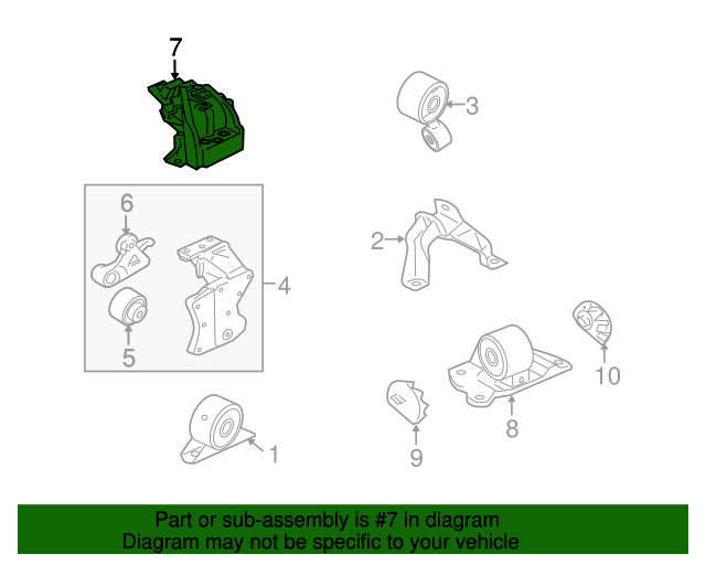 2003-2006 Mitsubishi Outlander Mount Bracket MR961111 | Auto Parts