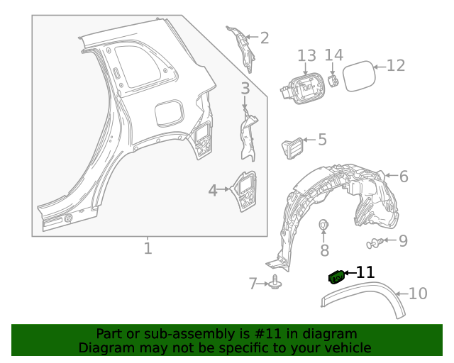 000-998-97-05 - Wheel Opening Molding Plug 2020-2021 Mercedes-Benz GLB ...