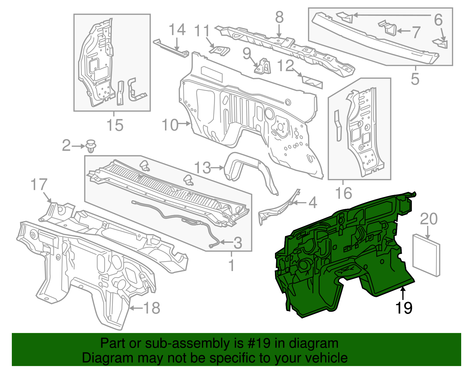2017-2022 GM Dash Panel Inner Insulator 84818893 GM | GMPartsDirect.com