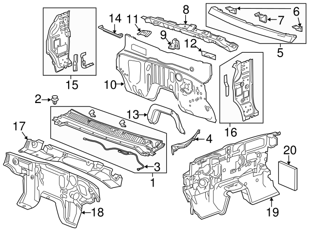 2017-2022 GM Dash Panel Outer Insulator 84304032 | GMPartsDirect.com