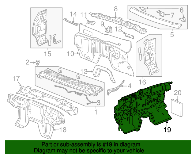 2017-2022 GM Dash Panel Inner Insulator 84818893 | GMPartsDirect.com