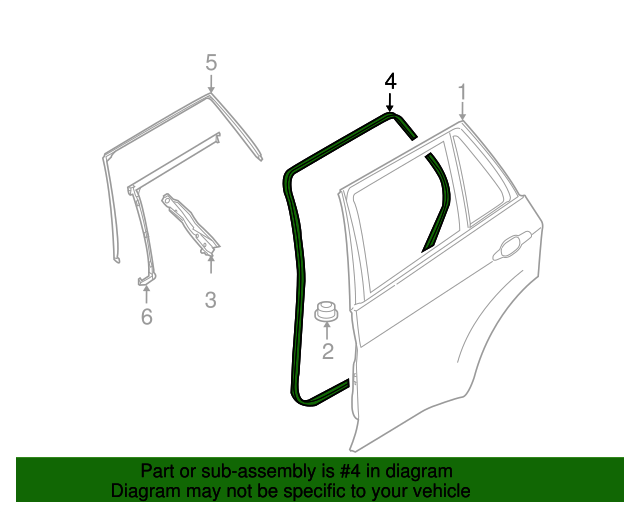 Genuine BMW 51-76-7-221-844 | Surround Weather-Strip | FREE Shipping on ...
