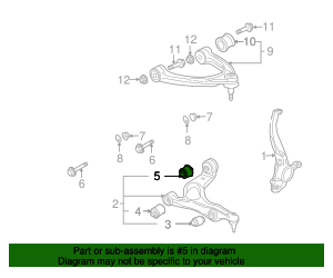 2008-2015 Audi Q7 Lower Control Arm Inner Bushing 7L0-407-182-G | OEM ...