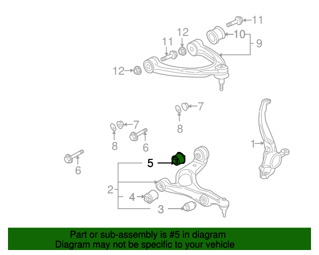 2008-2015 Audi Q7 Lower Control Arm Inner Bushing 7L0-407-182-G | OEM ...