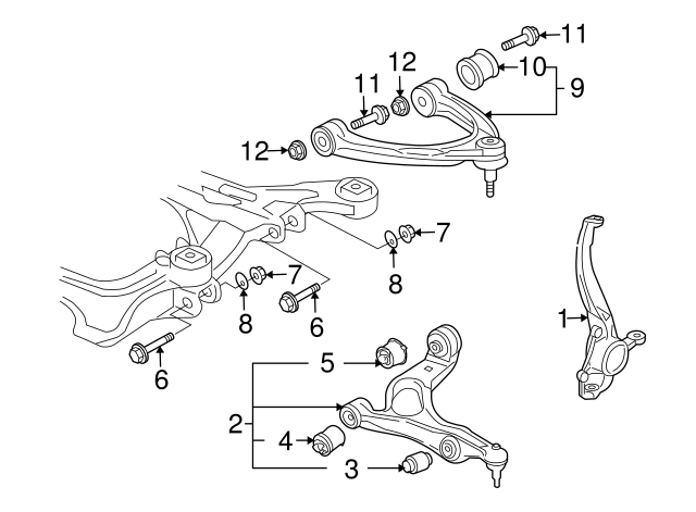 2011-2015 Audi Q7 Lower Control Arm 7P0-407-151-E | Genuine Audi Parts