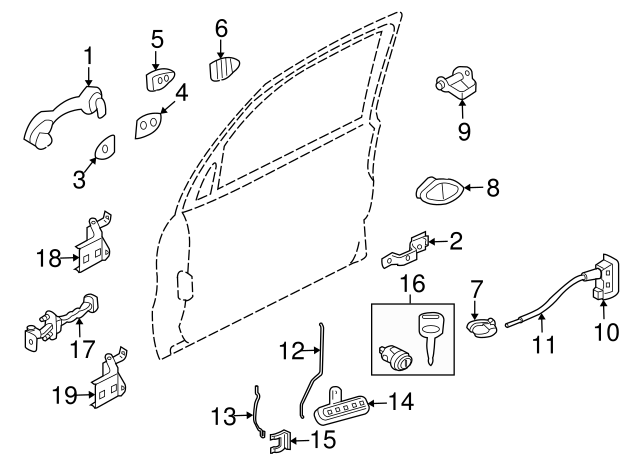 2005-2007 Ford Door Latch Cable 6L8Z-78221A00-AA | TascaParts.com