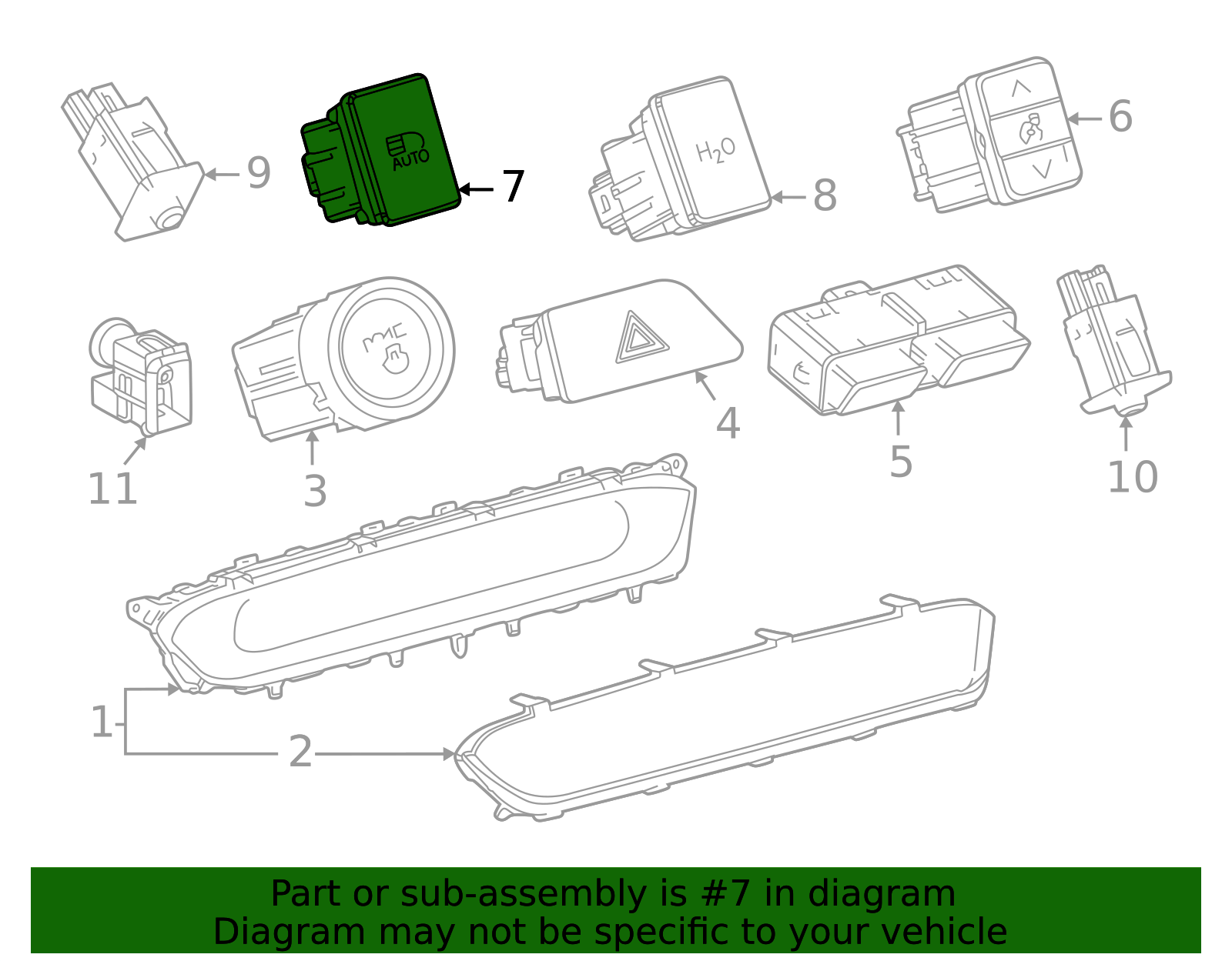 2016-2020 Toyota Mirai Switch 84153-48011 | Toyota Parts Center