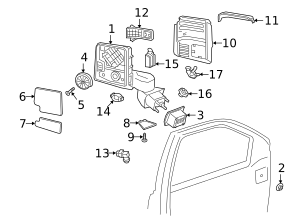 86588303 - Passenger Side Door Mirror 2024 Chevrolet Silverado 1500 ...