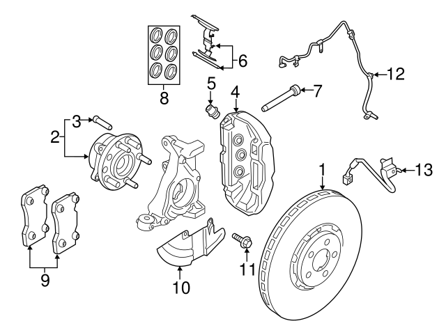 2015-2020 Ford Mustang Brake Pads Front FR3Z-2001-L | GetOEMParts.com
