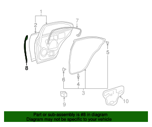 67895-33020 - Front Weather-Strip - 2007-2012 Lexus ES350 | DiscMonster