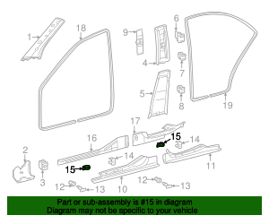 011-988-79-78 - Door Sill Plate Clip 2001-2007 Mercedes-Benz | Mercedes ...