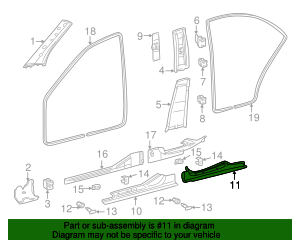203-680-10-35-9B51 - Door Sill Plate 2001-2007 Mercedes-Benz ...