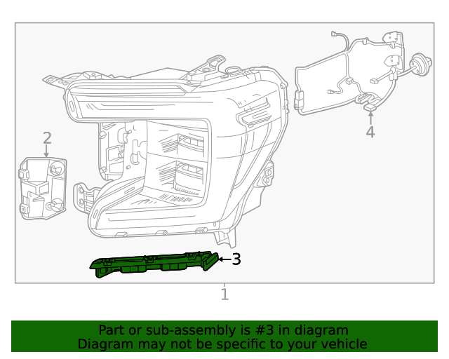 2021-2022 GMC Front Passenger Side Bumper Fascia Headlamp Opening ...
