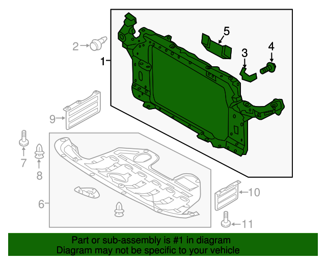 2010-2015 Hyundai Tucson Radiator Support 64101-2S000 | OEM Parts Online