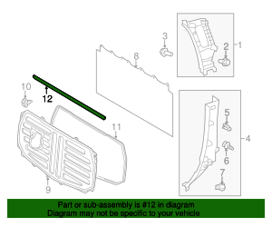 2007-2021 Toyota Tundra Inner Weather-Strip 68291-0C030 | Toyota Parts ...