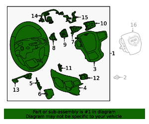 2019-2023 GMC Black Steering Wheel 84946337 GM | GMPartsDirect.com