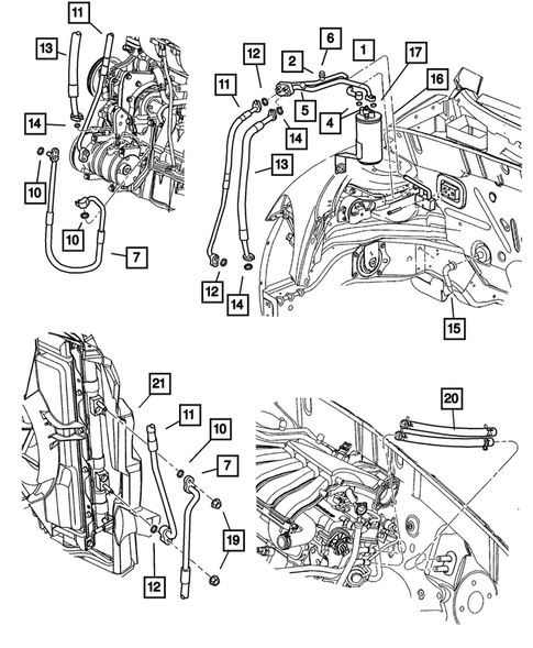 Air Conditioner and Heater Plumbing for 2003 Chrysler PT Cruiser | My ...