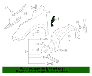 2014-2018 Subaru Forester Fender Stay 57150SG0119P | Subaru Parts Guys