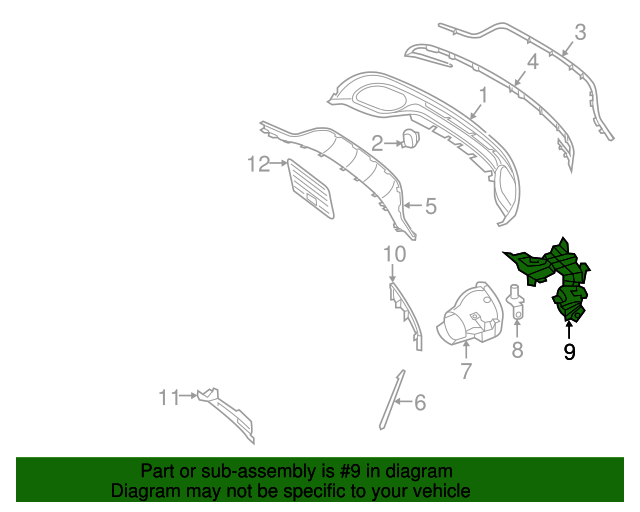 205-885-50-14 - Bumper Cover Heat Shield Bracket 2017-2018 Mercedes ...