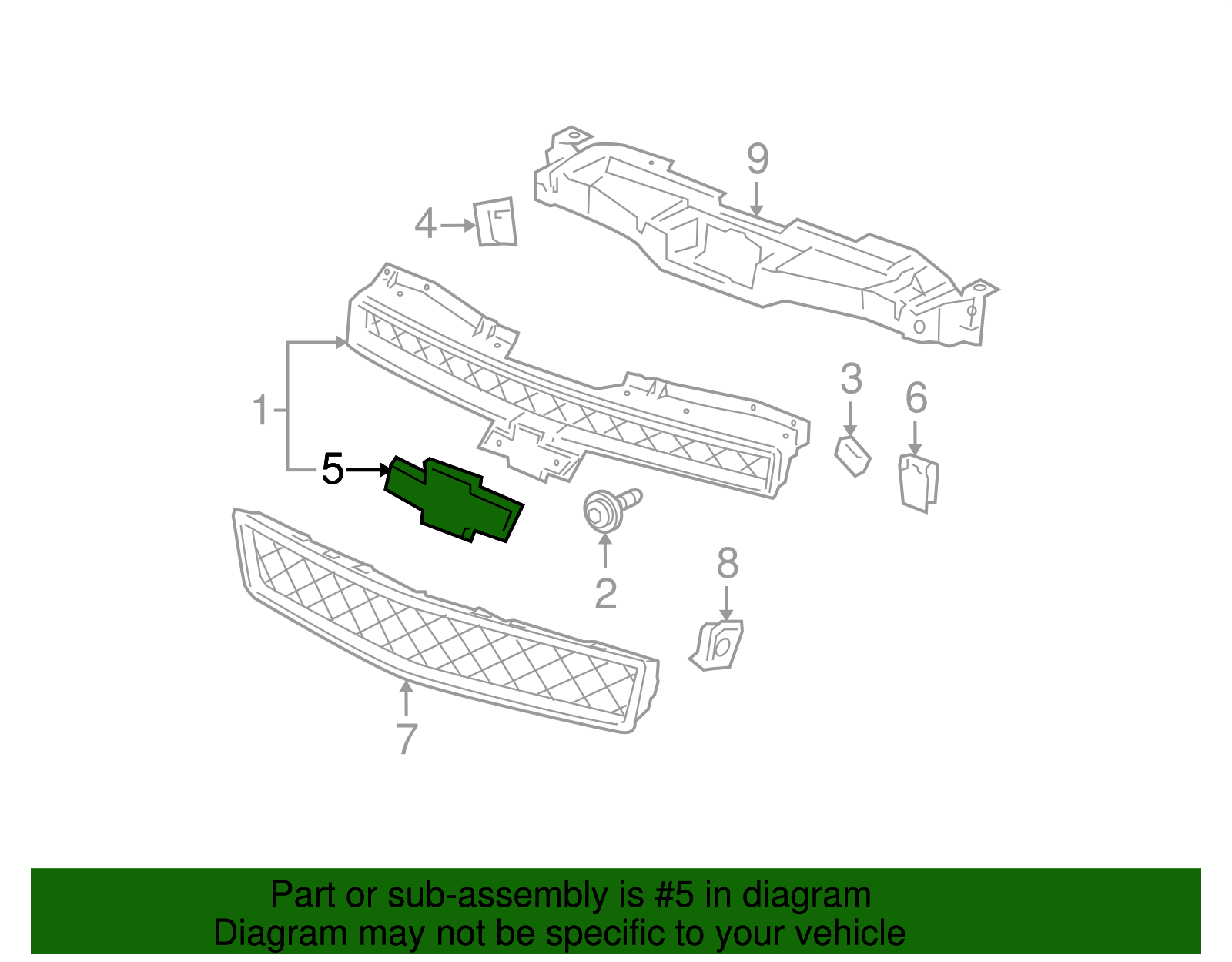 OEM GM Front Grille Bowtie Emblem For 2007-2014 Chevrolet - Part No ...