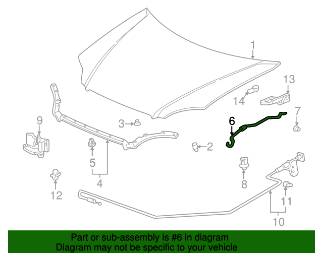 74145-S01-A00 - Stay Hood Opener - 1992-2000 Honda Civic | Genuine ...