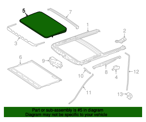 166-780-00-21 - Sunroof Glass 2012-2019 Mercedes-Benz | Mercedes-Benz ...