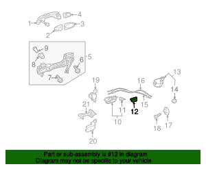 69284-47010-B2 - Interior Door Handle Trim - 2010-2016 Toyota | OEM ...