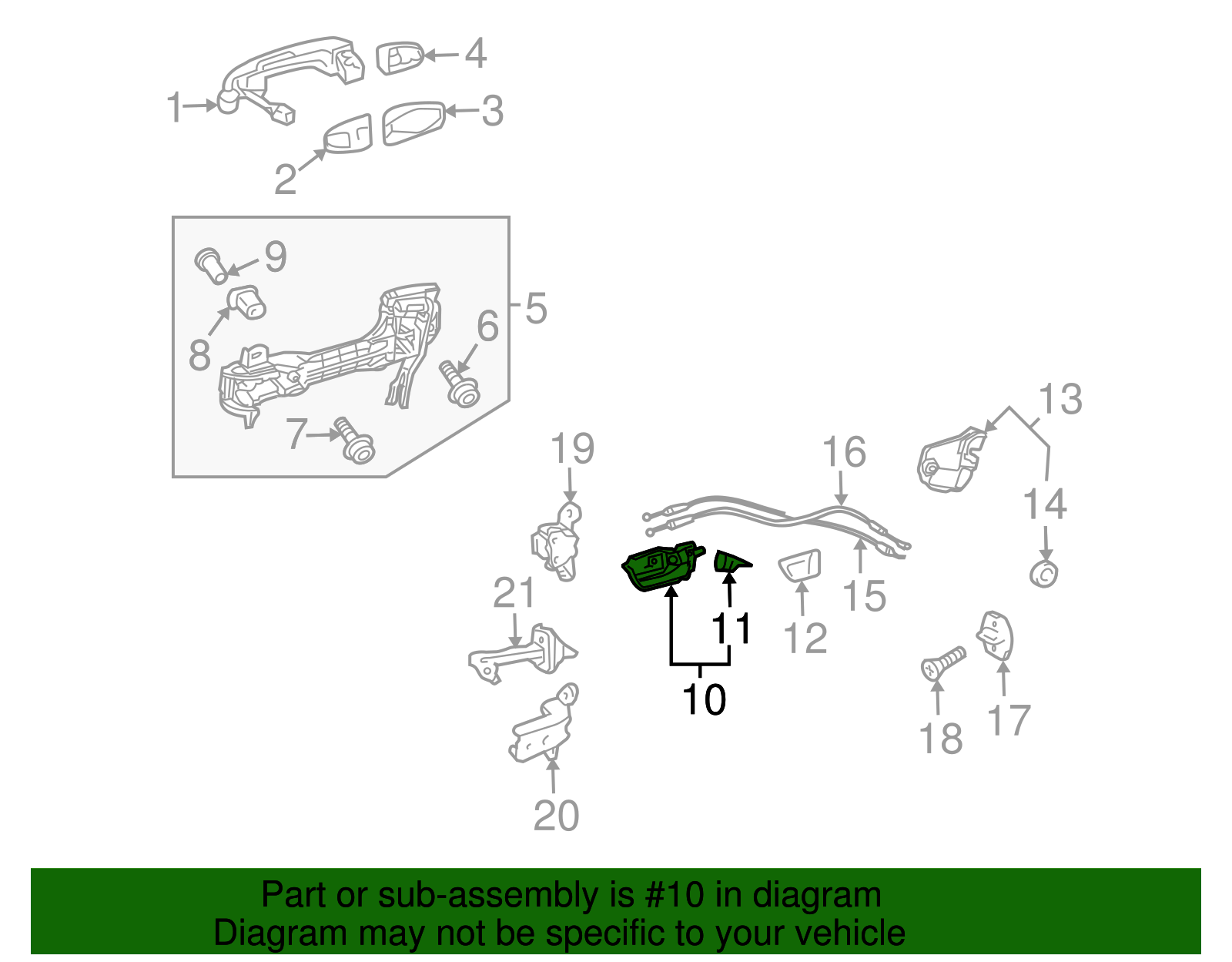 69205-47050-E0 - 2012-2015 Toyota - Handle, Inside | Discount Parts Monster