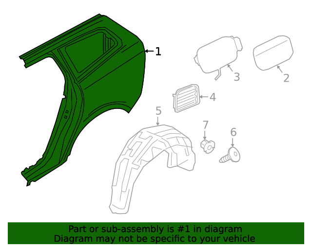 2019-2020 Volvo V60 Quarter Panel 31484844 | TascaParts.com