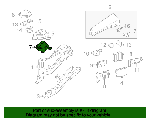 2013-2018 Lexus ES350 Relay Box Lower Cover 82663-33200 | OEM Parts Online