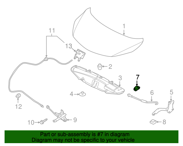 2013-2019 Nissan Nissan NV2500 Versa Note Hood Panel Hinge Fitting OEM ...